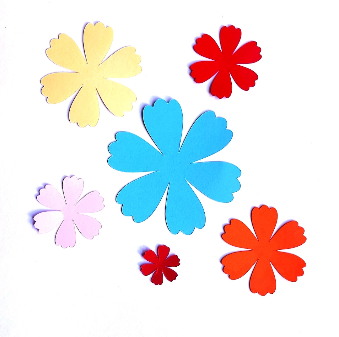 Cardstock Flower Cutouts (25) Paper Flower Shape DIY Flower Cutouts DIY ...