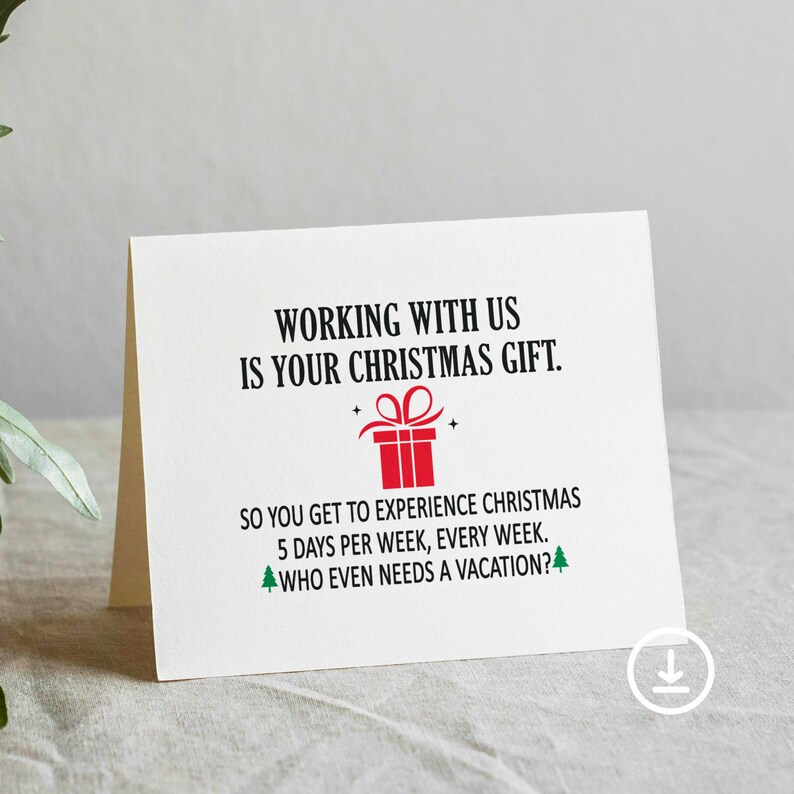 Printable Card Christmas Greeting for Boss, Funny Card for Boss ...