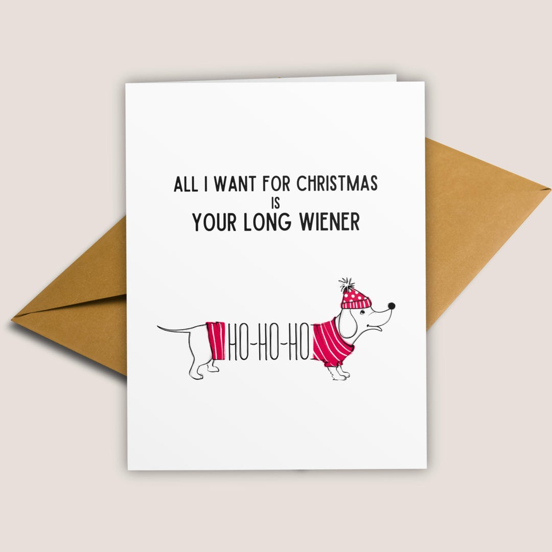 Funny Christmas Card Wiener Dog Holiday Humor Long Dachshund Pun ...