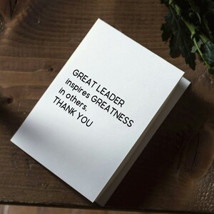 Leader Thank You Card – Appreciation Card for Boss, Manager, or Chief ...