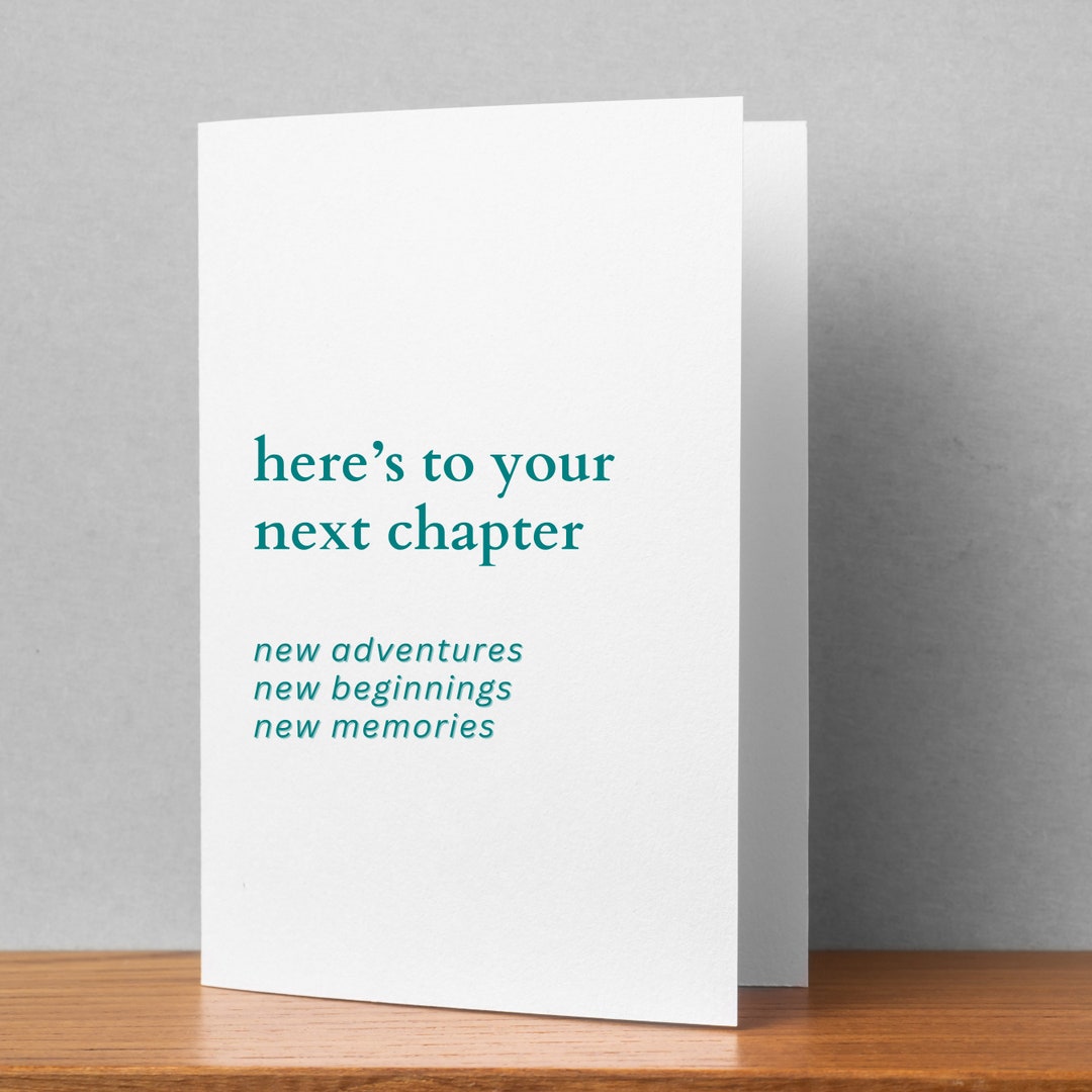 Next Chapter Card: New Adventures, New Beginnings - Etsy