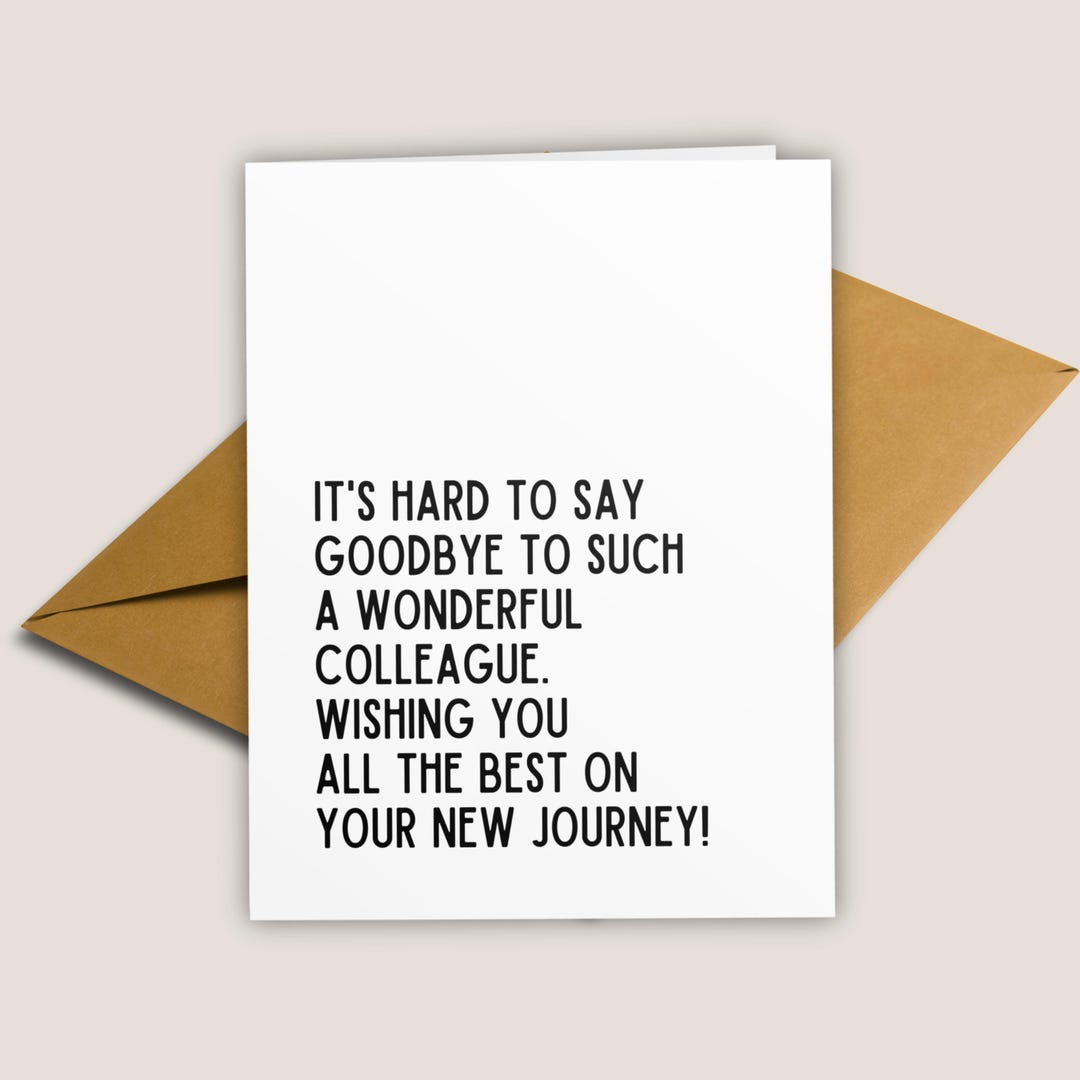 Farewell Card for Colleague, New Job, Goodbye Card - Etsy