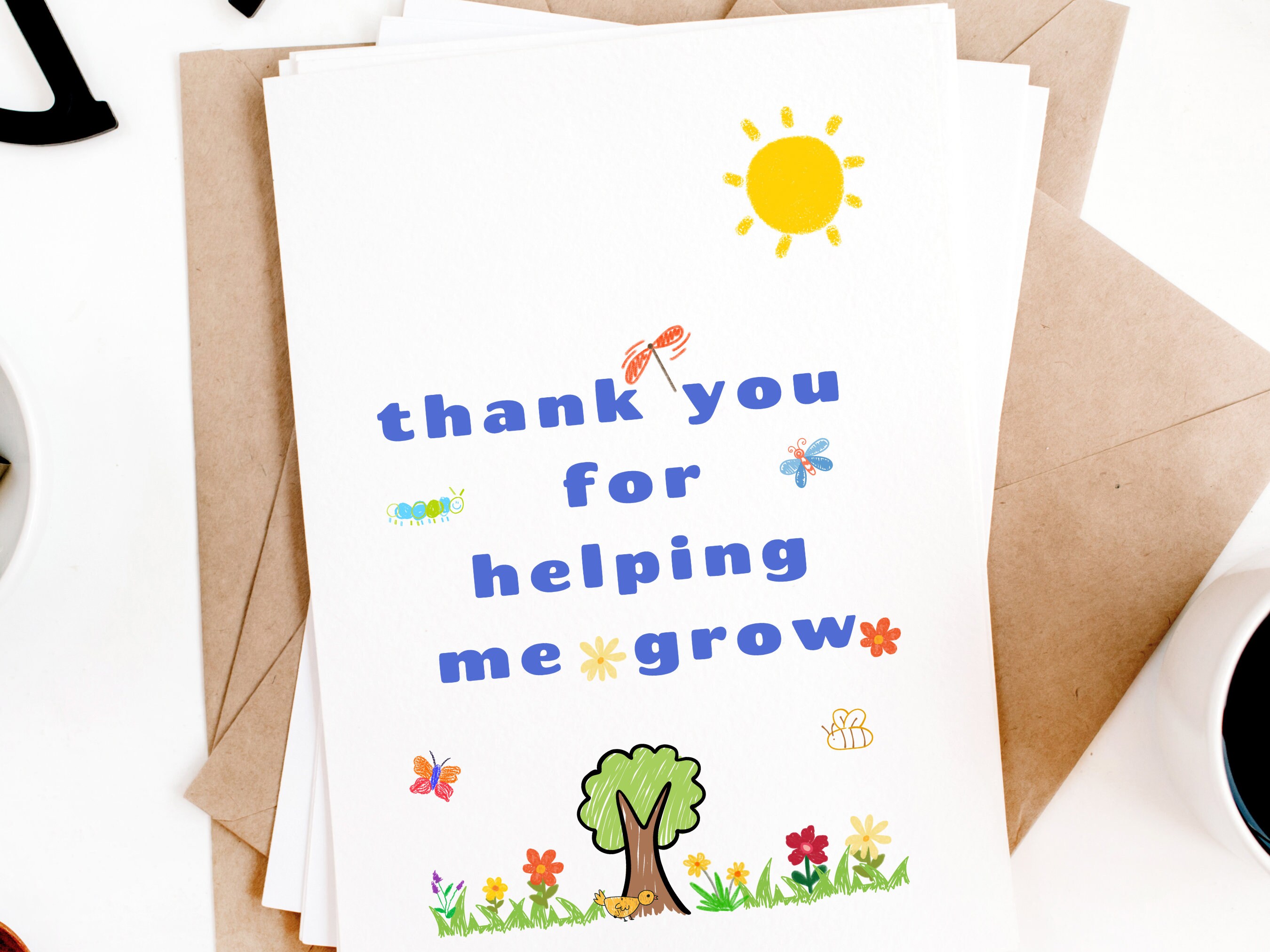 Teacher Thank You Cards Printable, Printable Teacher Greeting Card ...