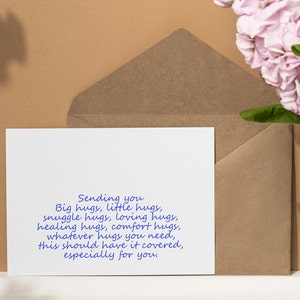 Big Hugs Card, Sympathy Card, in Sympathy Greeting Card, Thinking of ...