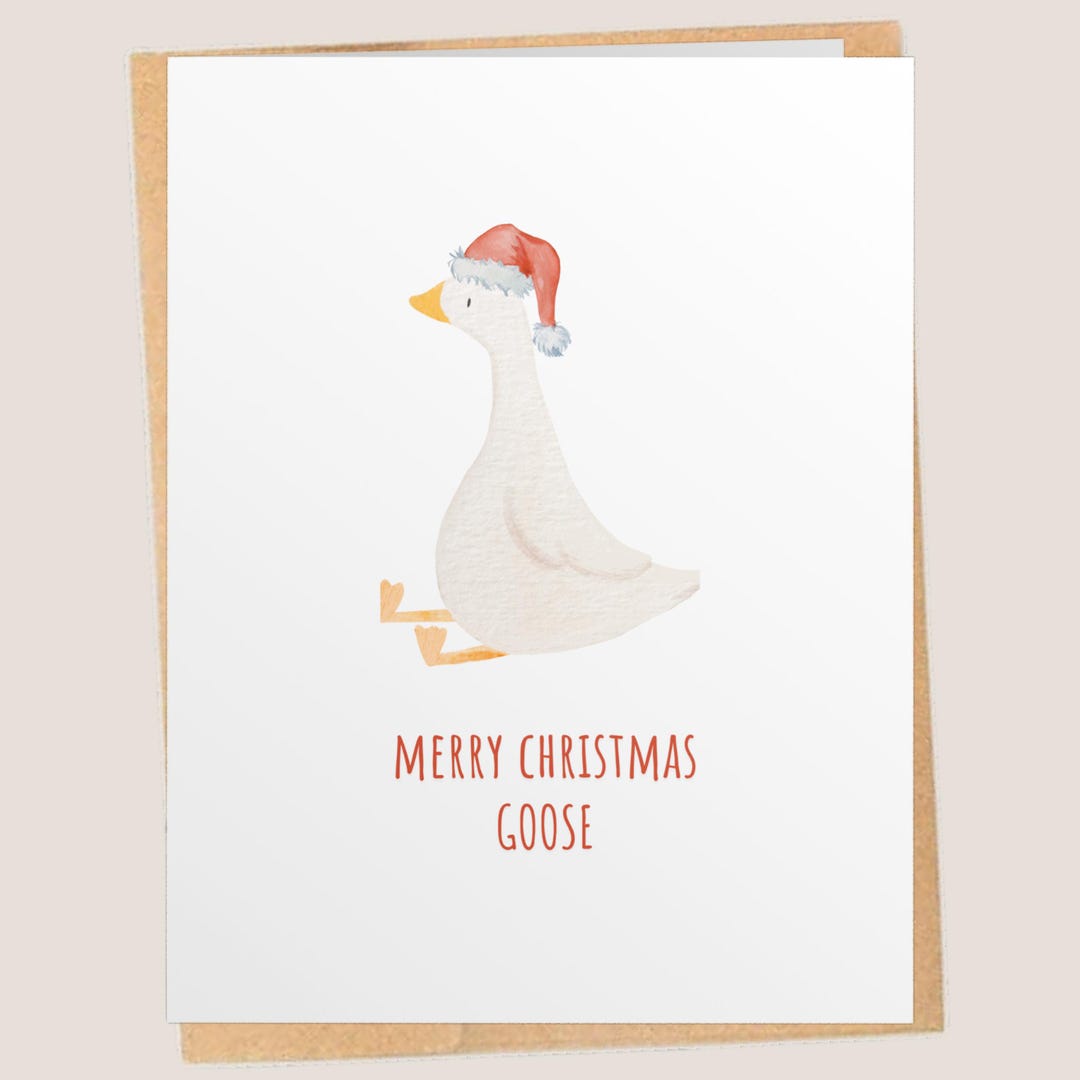 Merry Christmas Goose Card, Funny Card, Christmas Card for Husband Wife ...