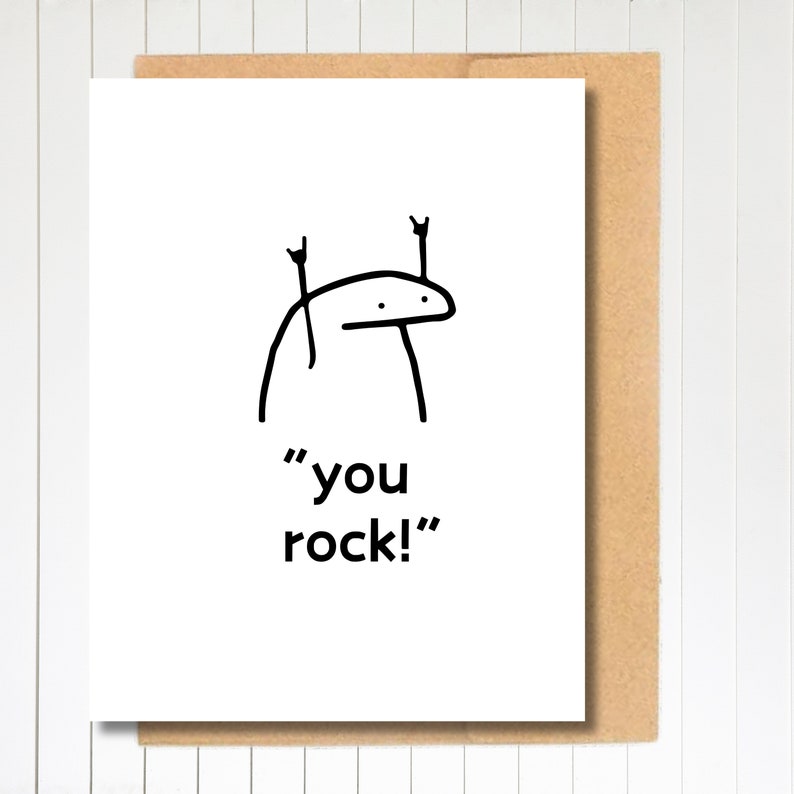 You Rock Just Because Encouragement Card for Boss, Support Card for Co ...