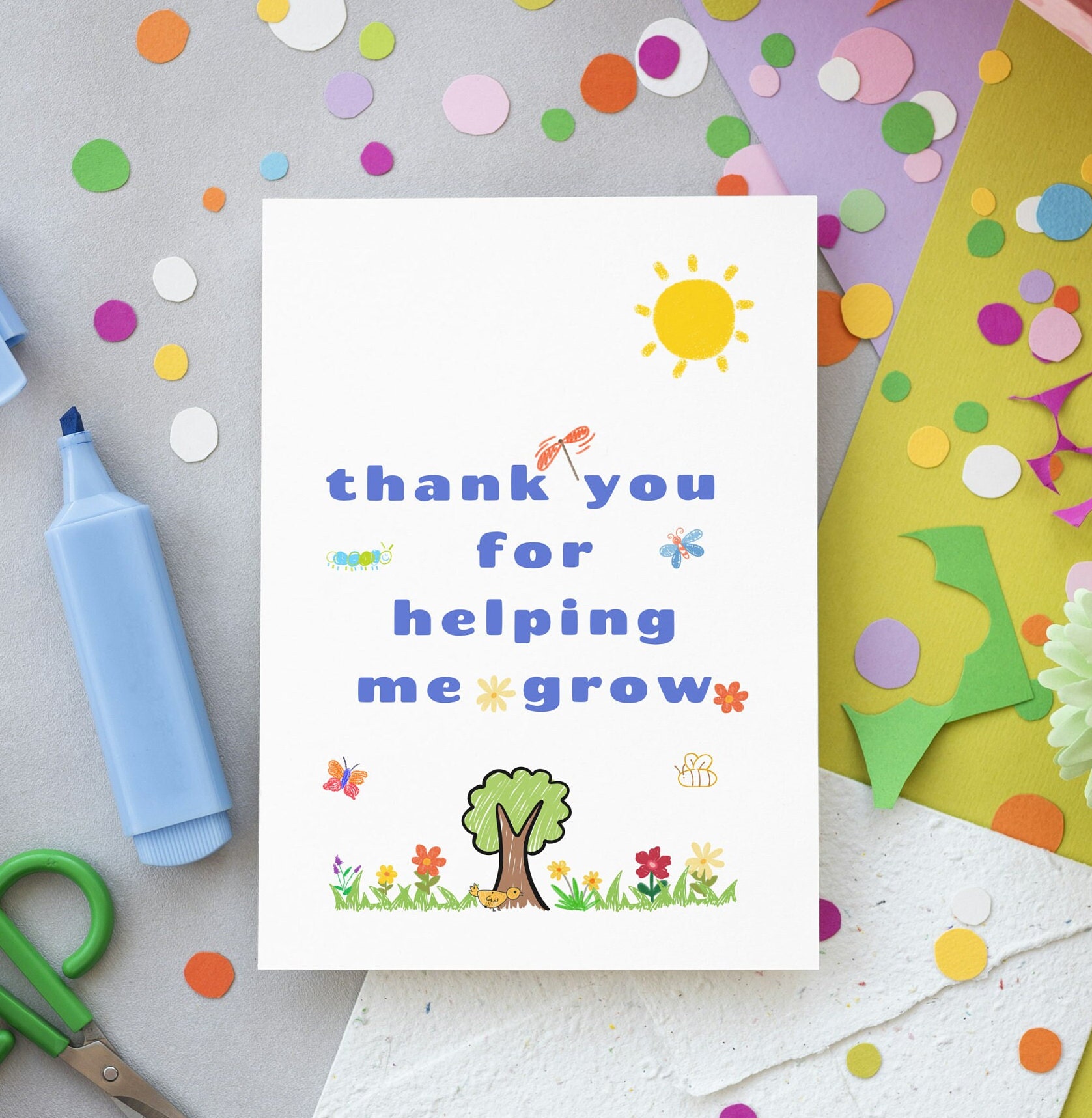 Teacher Thank You Cards Printable, Printable Teacher Greeting Card ...