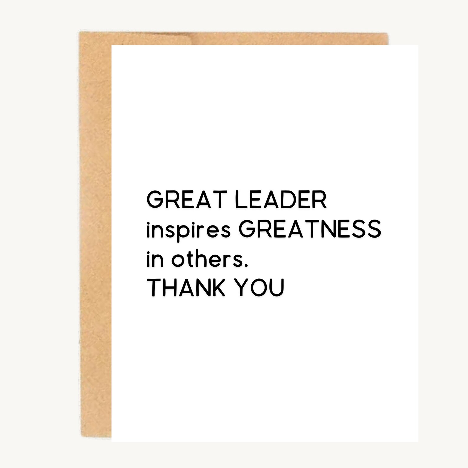 Leader Thank You Card – Appreciation Card for Boss, Manager, or Chief ...