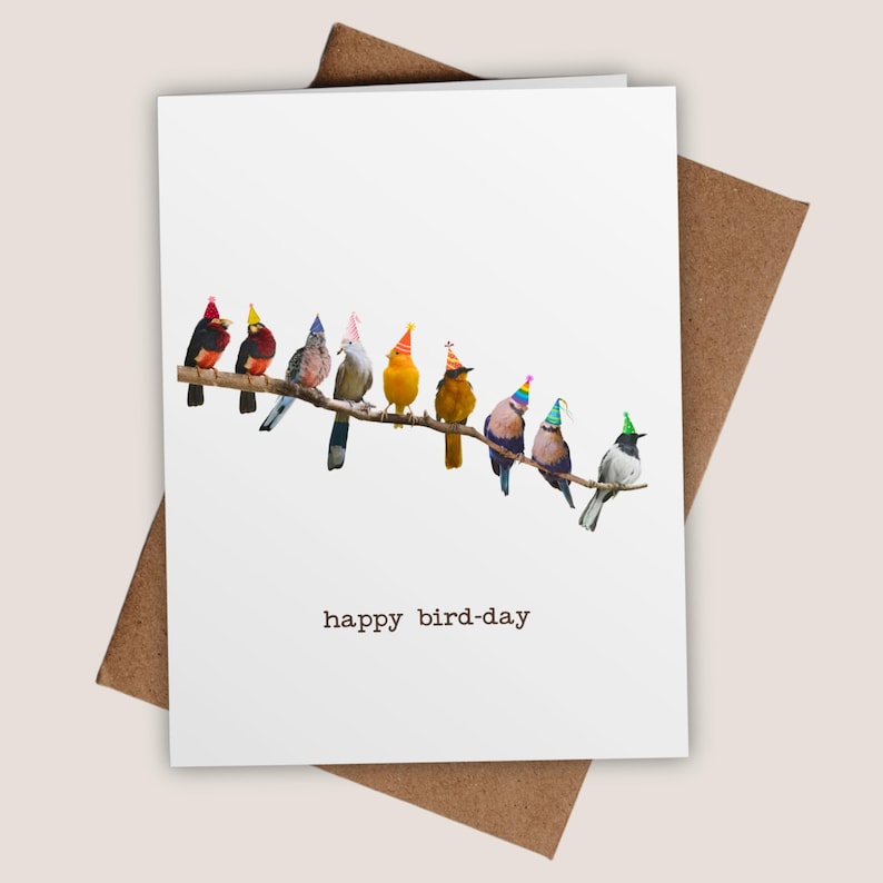 Funny Bird Pun Birthday Card: Happy Bird-day - Etsy