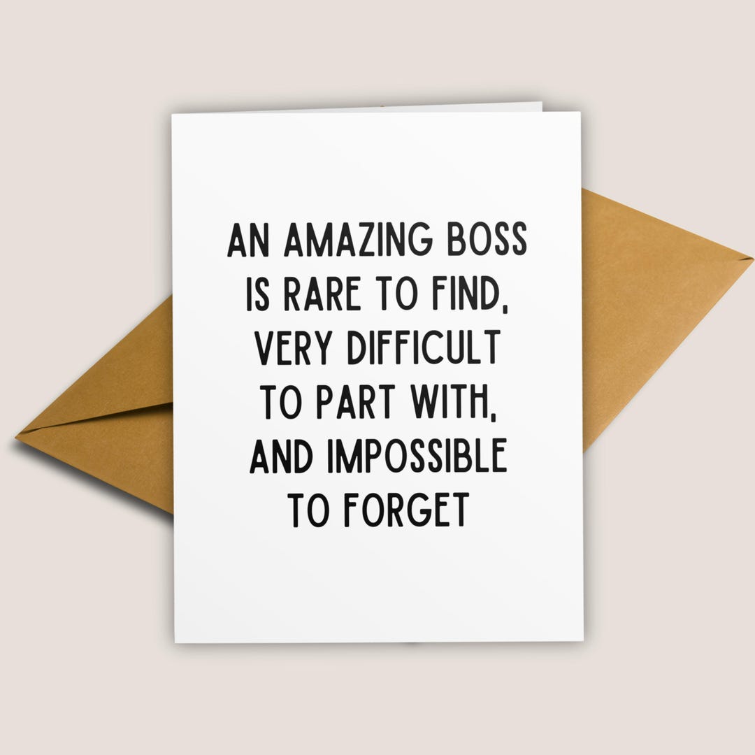 Boss Farewell Card: Thank You Gift for Manager Retirement - Etsy