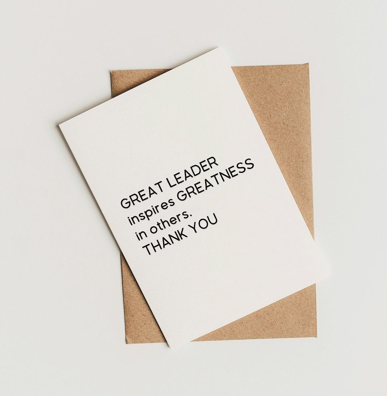 Leader Thank You Card – Appreciation Card for Boss, Manager, or Chief ...
