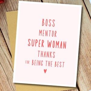 Woman Leader Thank You Card, Thank You Card for Lady Boss, Leader Appreciation Card, Chief Thank ...