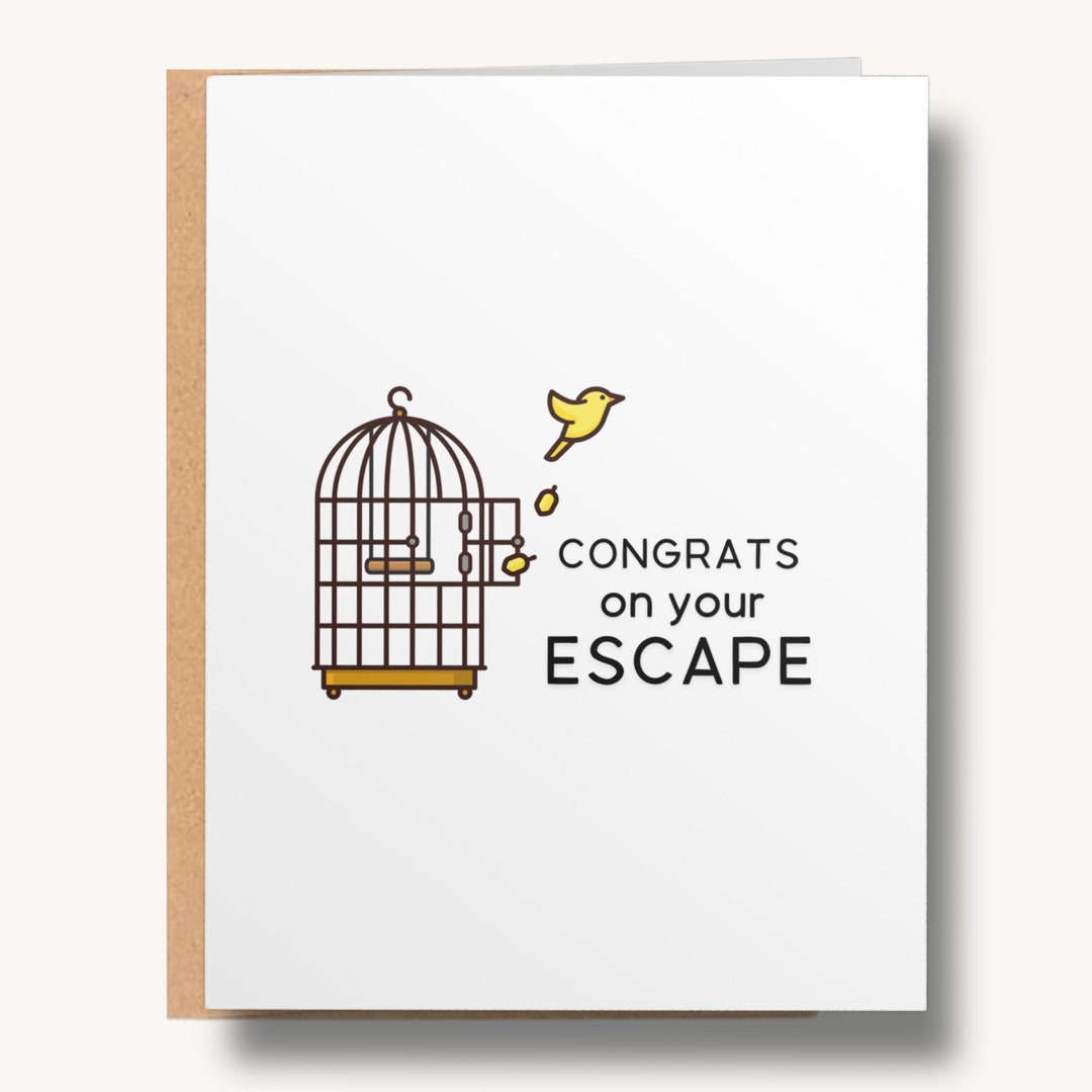 Congrats on Your Escape Card: Funny Retirement, New Job, Divorce - Etsy