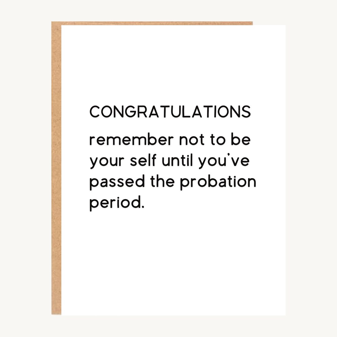 New Job Card, Probation Period, Funny New Job Card, Congratulations ...