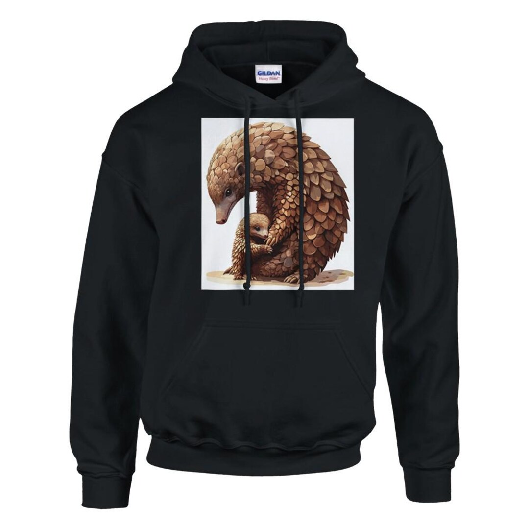 Cute Mother Pangolin & Baby Hoodie Endangered Species Awareness Cozy ...