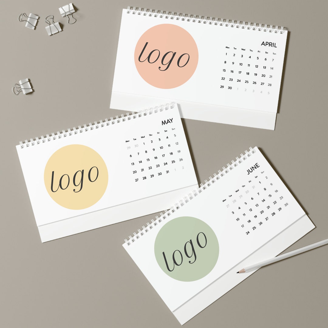 Logo Desk Calendar, Company Desk Calendar, Custom Swag Gift ...