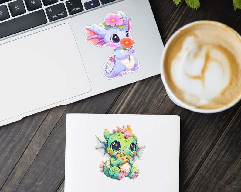 Cute Baby Dragons Stickers, Fantasy Clipart Bundle (SVG, PNG) - Etsy