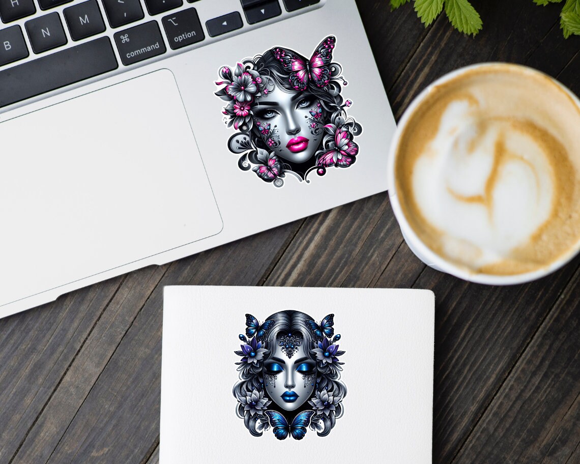 Silver Butterfly Lady Pkg 1, PNG SVG Bundle, Printable Silver Butterfly ...