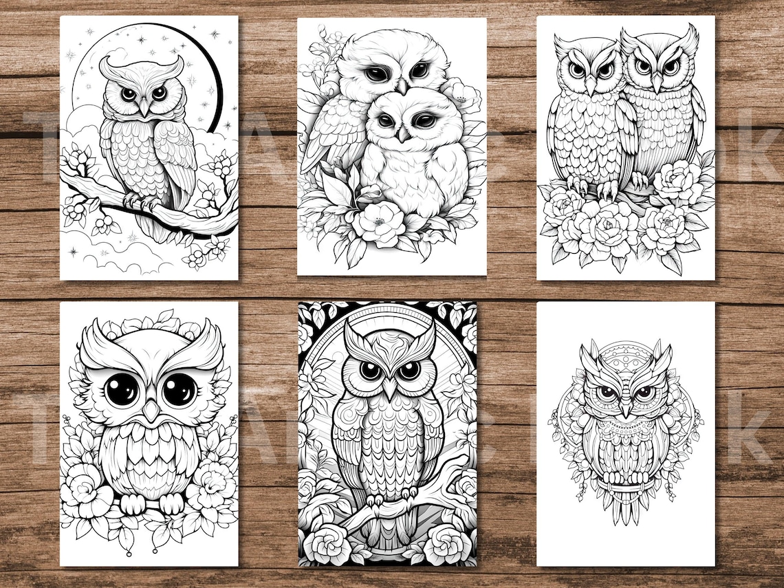 Owls Coloring Book, Printable Cute and Beautiful Owl Coloring Pages ...