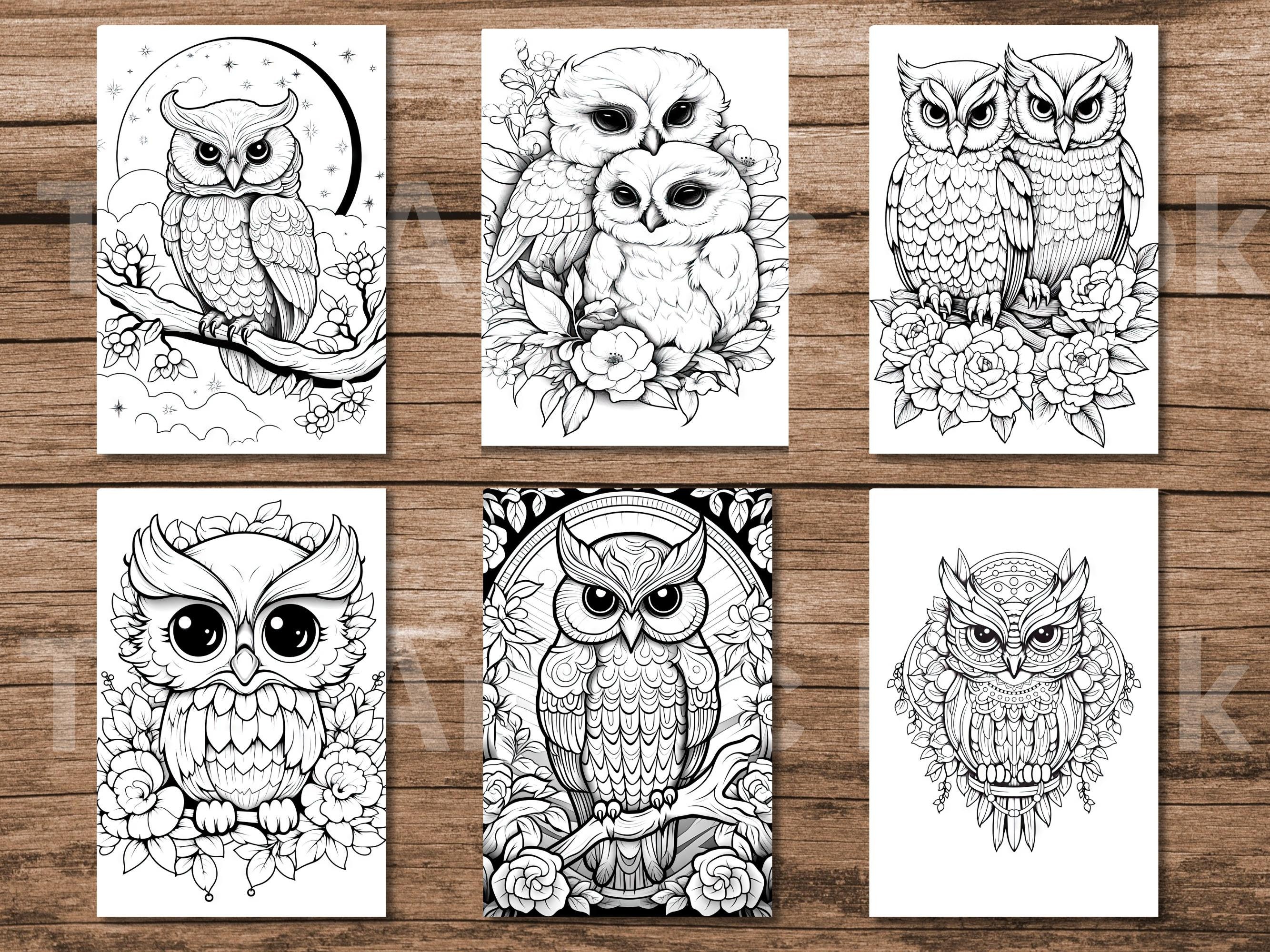 Owls Coloring Book, Printable Cute and Beautiful Owl Coloring Pages ...
