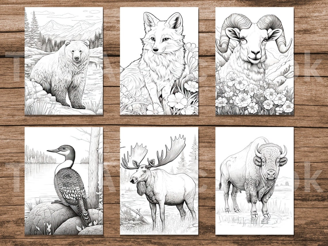 Animals of Alaska Coloring Book, Printable Beautiful Alaskan Wildlife ...