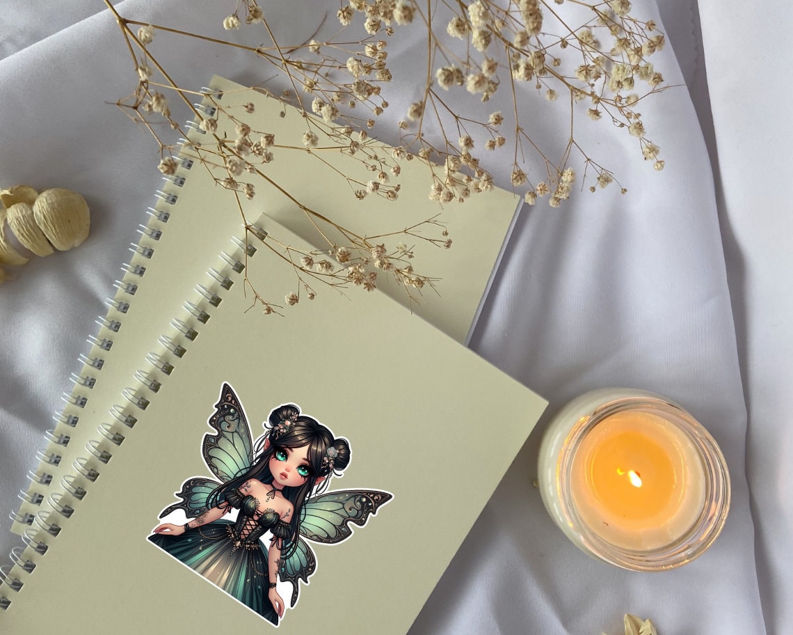 Cute Chibi Fairy Stickers, Fantasy Art, SVG PNG Bundle (digital ...