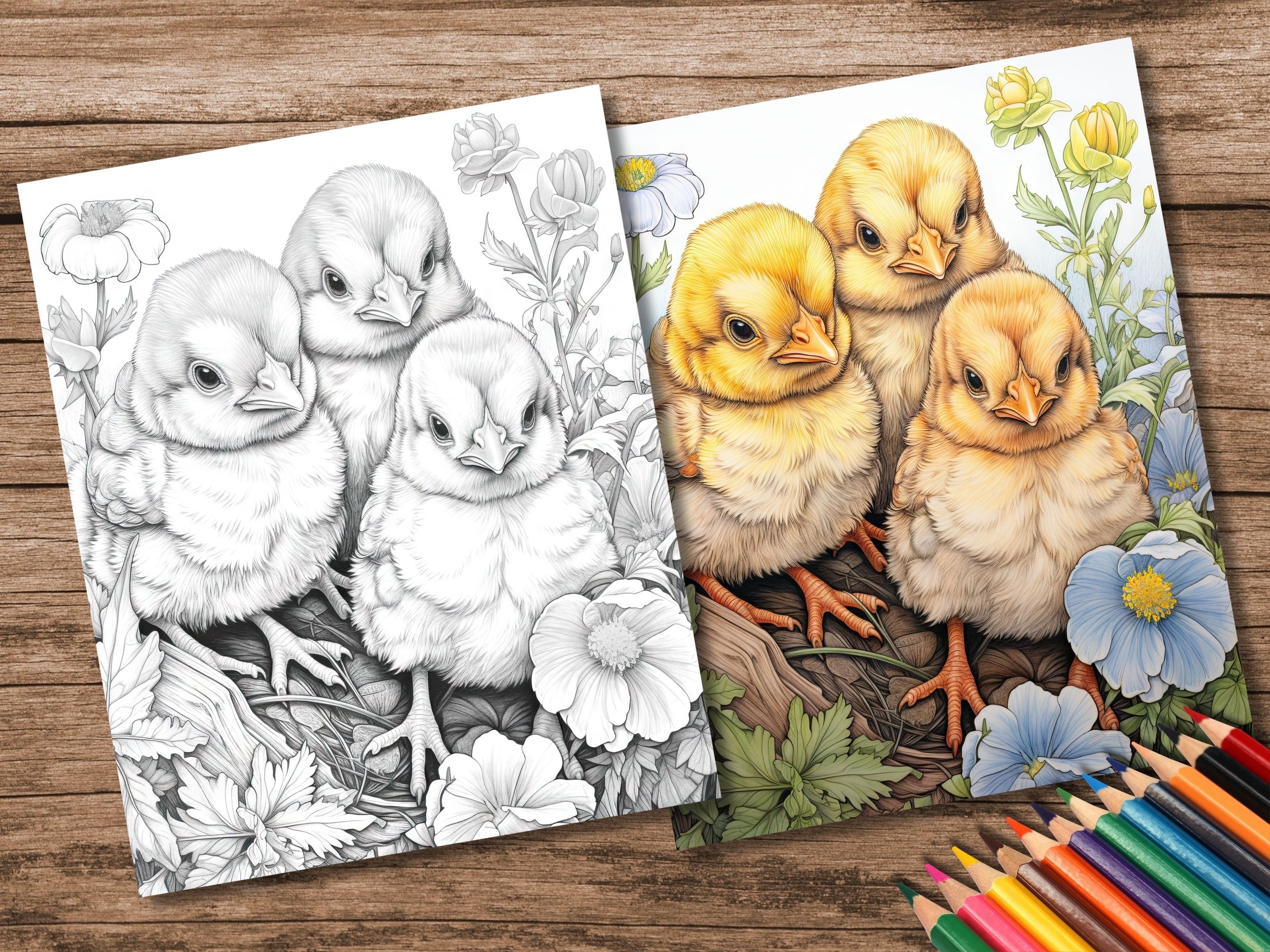 Baby Animals Coloring Book Printable Cute Adorable Baby - Etsy