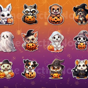 Cute Halloween Animal Digital Png Svg Bundle, Printable Halloween ...