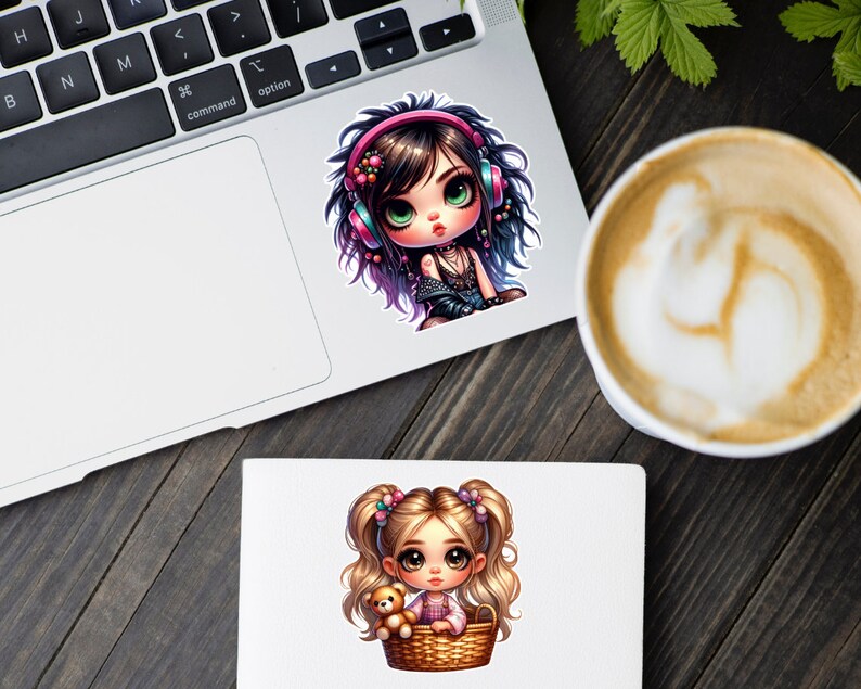 Big Eye Girls Pkg 2, PNG SVG Bundle, Printable Cute Doll Like Girl ...