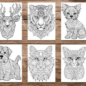 Zentangle & Mandala Animals Coloring Book, Printable Mandala Animal ...