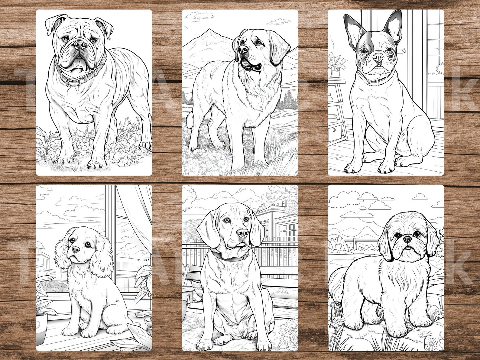 Beautiful Dogs Coloring Book, Printable Cute Cuddly Best Friend Dogs ...