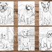Beautiful Dogs Coloring Book, Printable Cute Cuddly Best Friend Dogs ...
