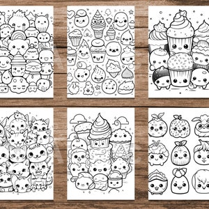 Kawaii Doodles Coloring Book, Printable Cute Adorable Kawaii Characters ...