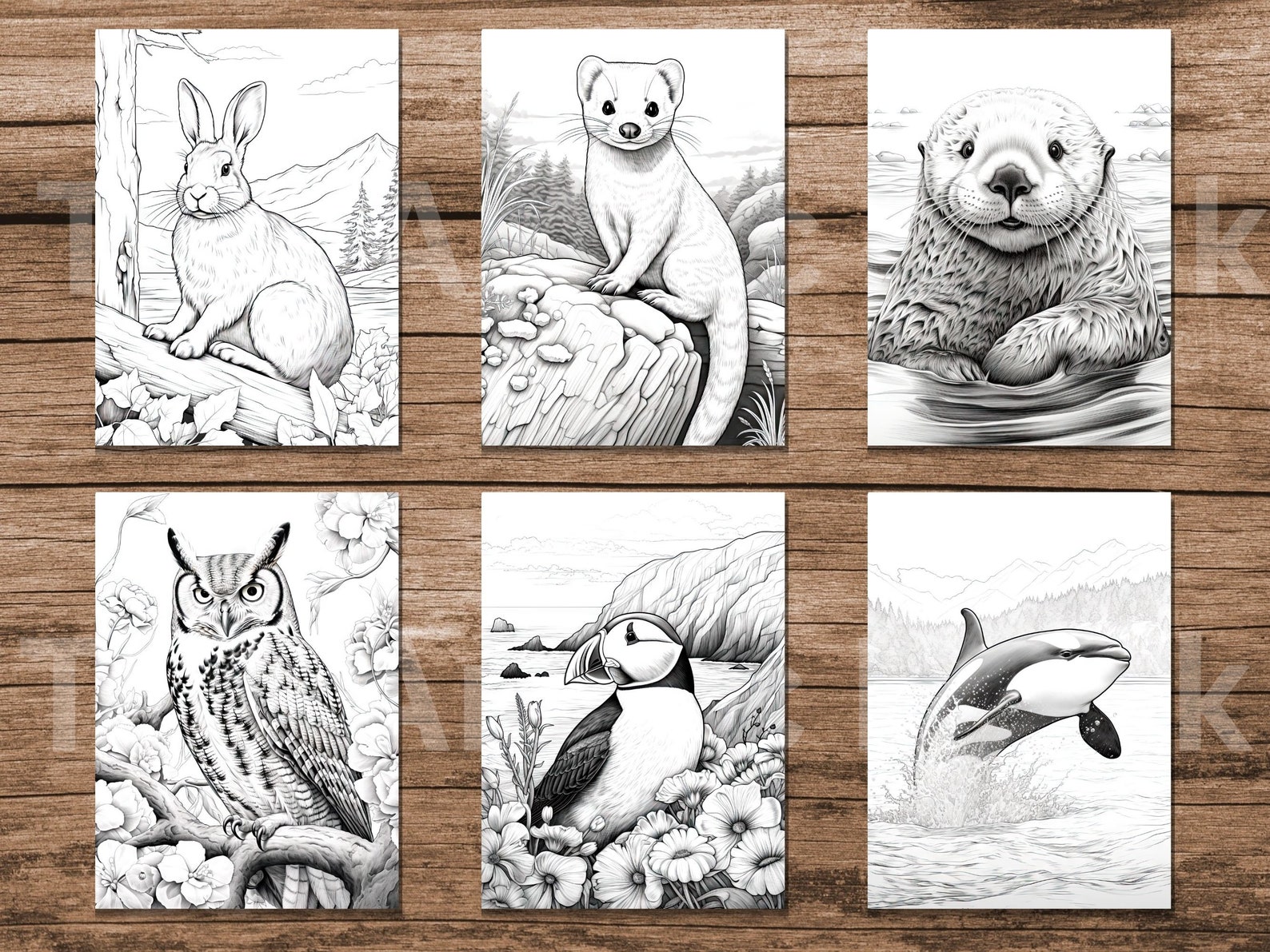 Animals of Alaska Coloring Book, Wildlife Designs (PDF) - Etsy