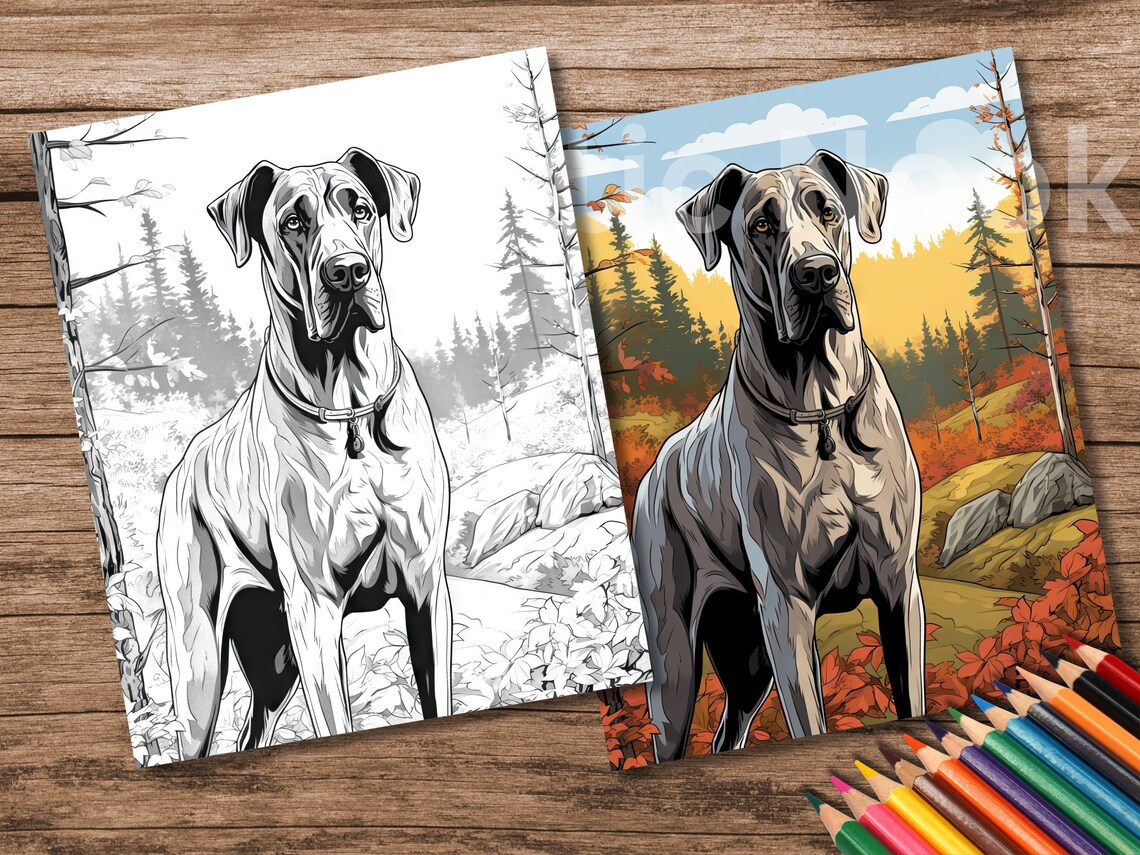 Beautiful Dogs Coloring Book, Printable Cute Cuddly Best Friend Dogs ...