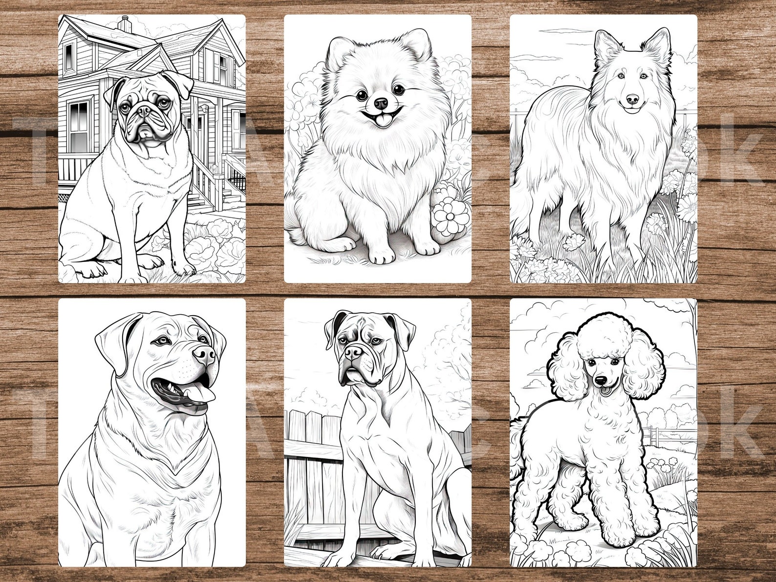 Beautiful Dogs Coloring Book, Printable Cute Cuddly Best Friend Dogs ...
