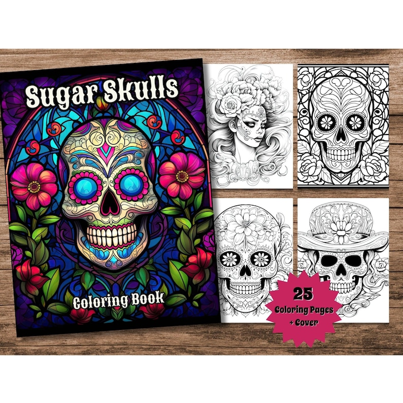 Sugar Skulls Coloring Book, Printable Sugar Skulls Day of the Dead ...