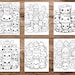 Kawaii Doodles Coloring Book, Cute Characters (PDF) - Etsy