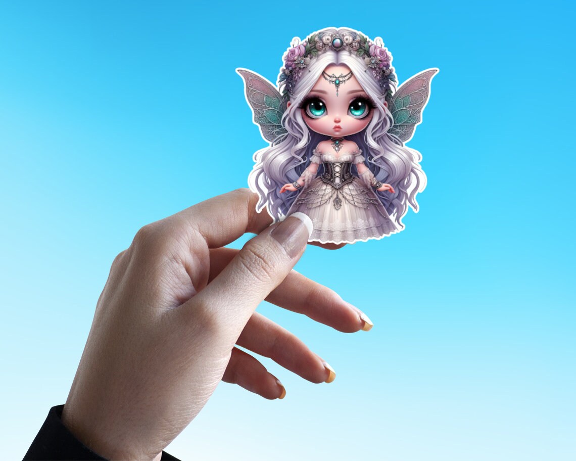 Cute Chibi Fairy Stickers, Fantasy Art, SVG PNG Bundle (digital ...
