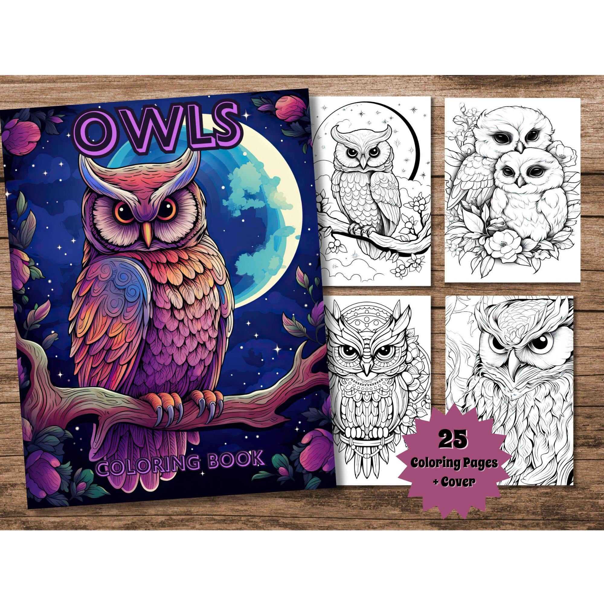 Owls Coloring Book, Printable Cute and Beautiful Owl Coloring Pages ...