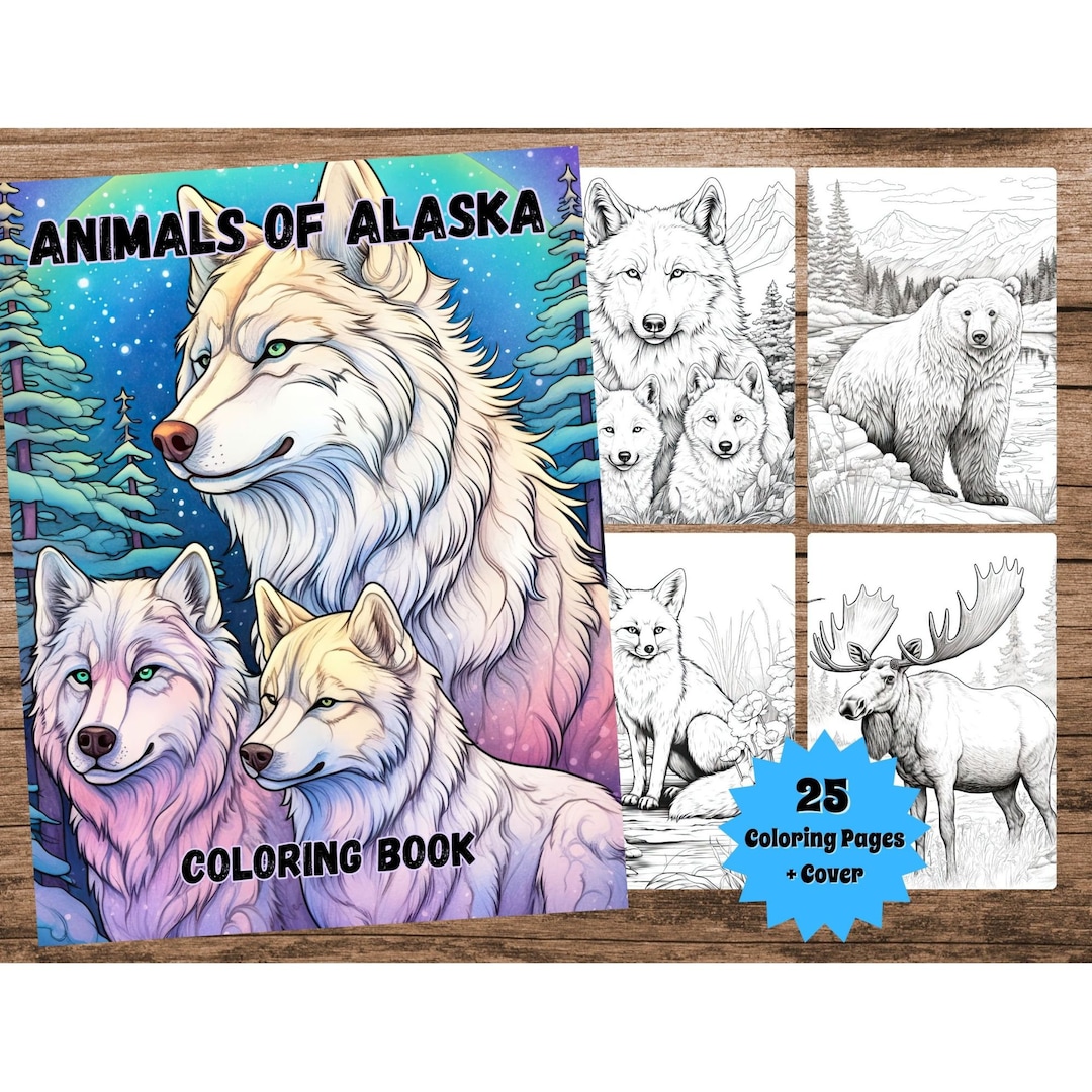 Animals of Alaska Coloring Book, Printable Beautiful Alaskan Wildlife ...