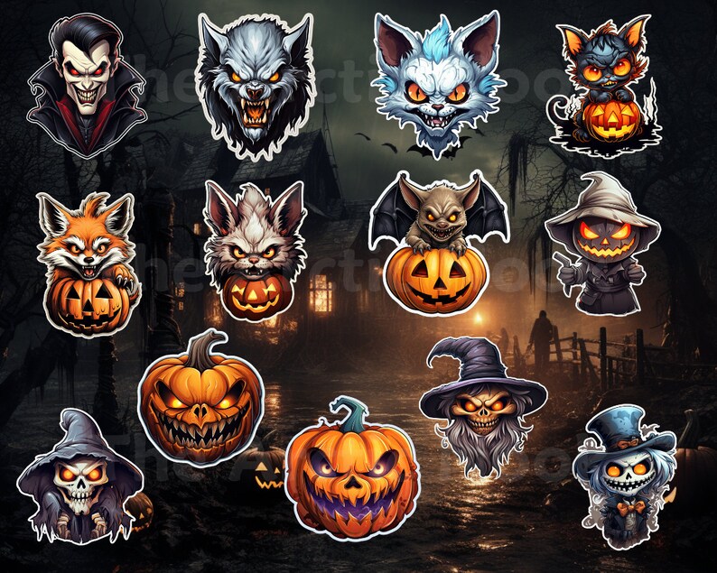 Spooky Halloween Digital Png Svg Bundle, Scary Halloween Printable ...