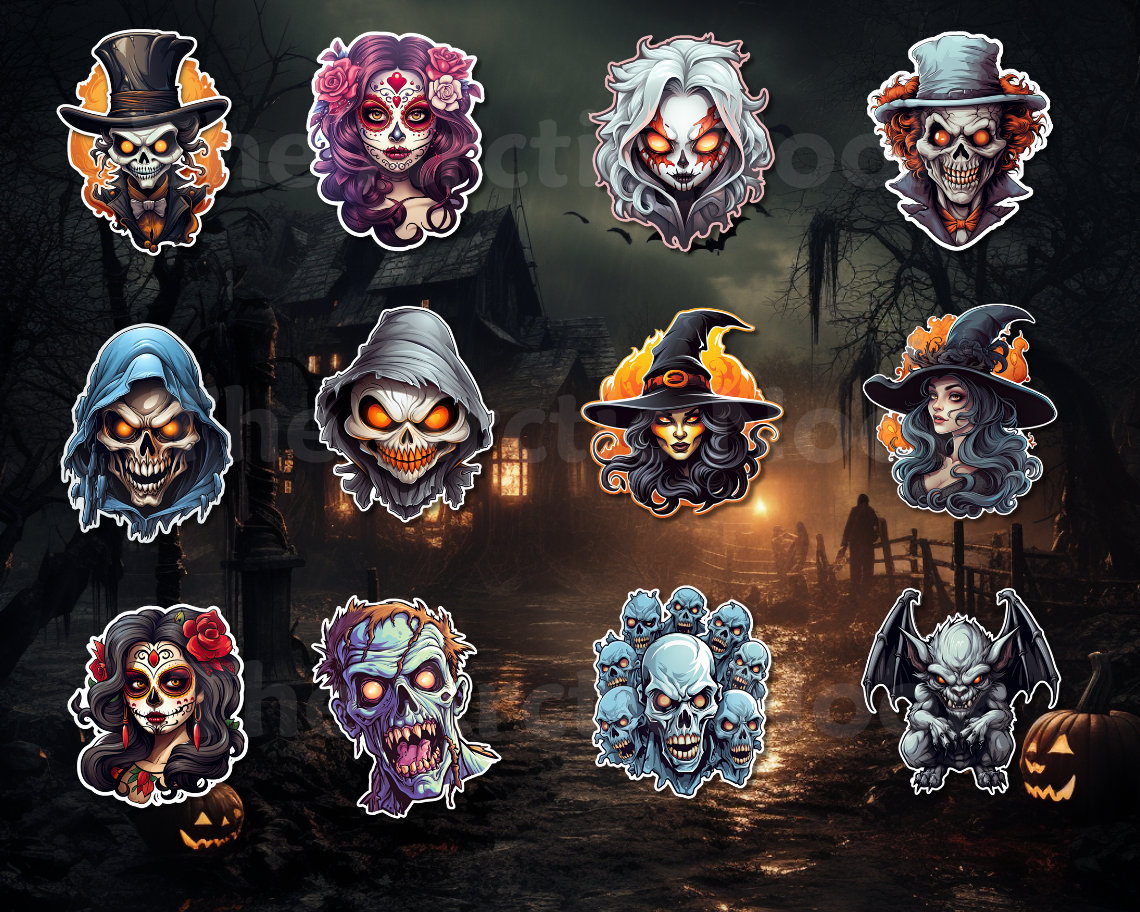 Spooky Halloween Digital Png Svg Bundle, Scary Halloween Printable ...