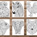 Zentangle & Mandala Animals Coloring Book, Printable Mandala Animal ...