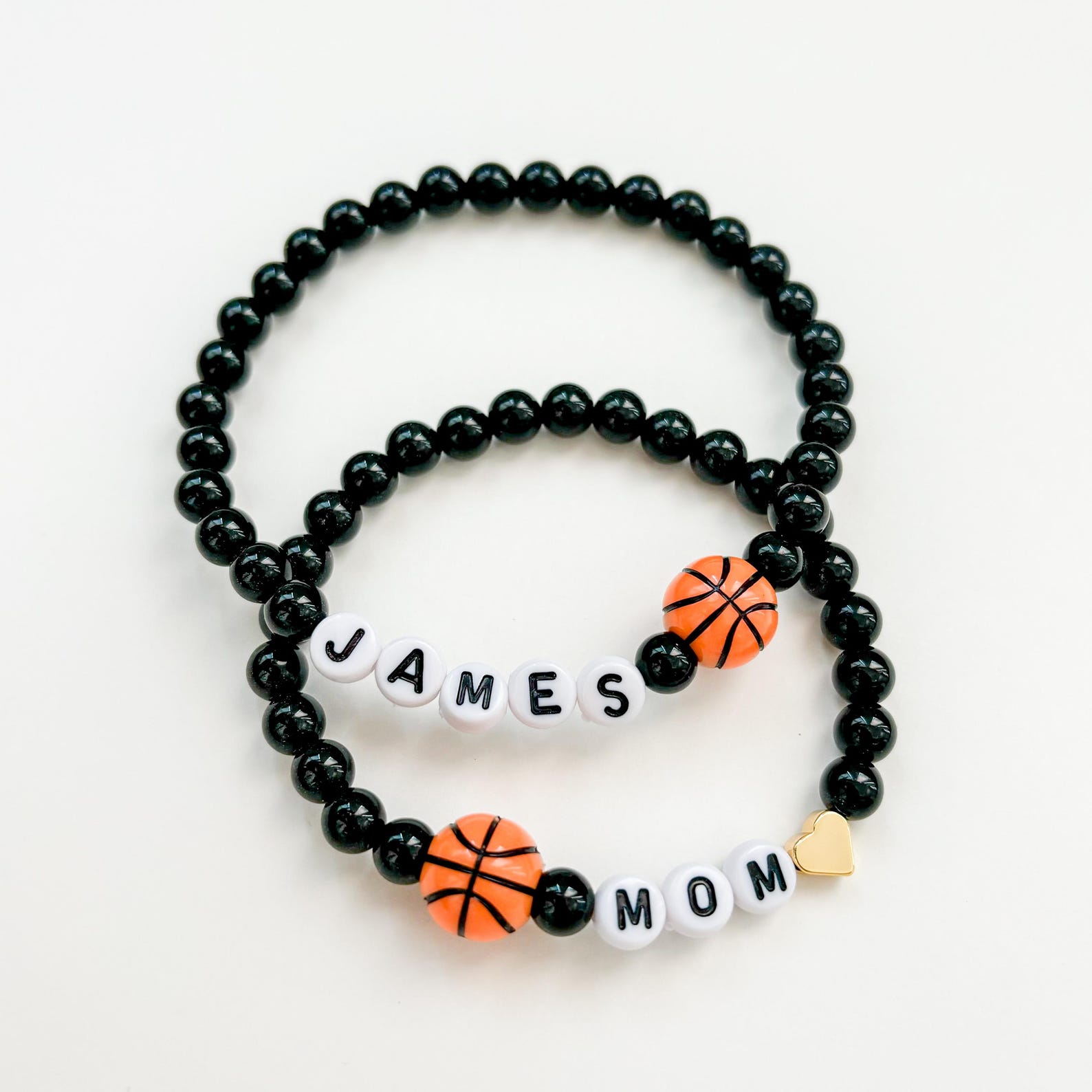 Name Bracelet With Basketball Ball, Basketball Mom Bracelet, Sports ...