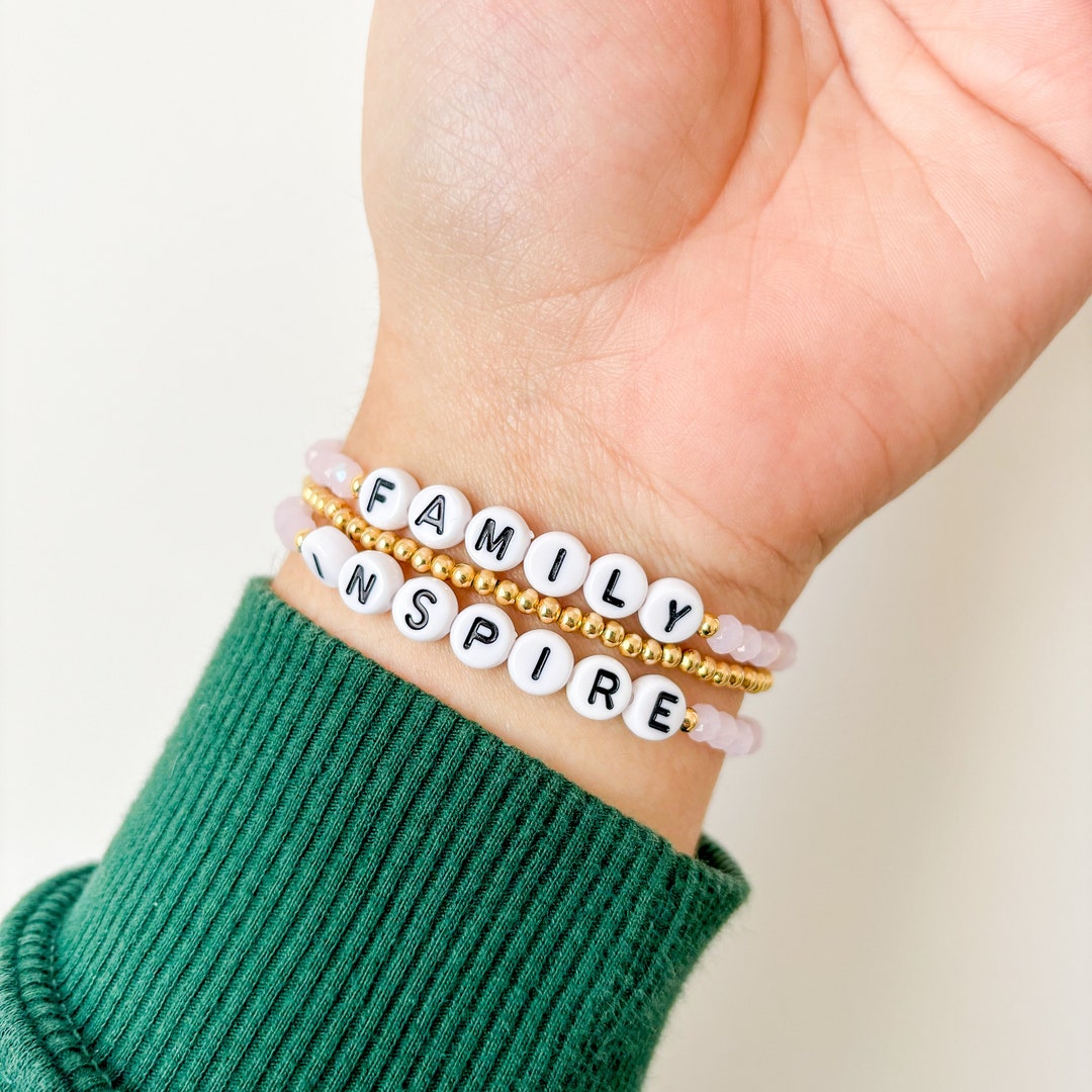 Initial Letter Bead Bracelet: 18k Gold Plated Crystal Bracelet - Etsy