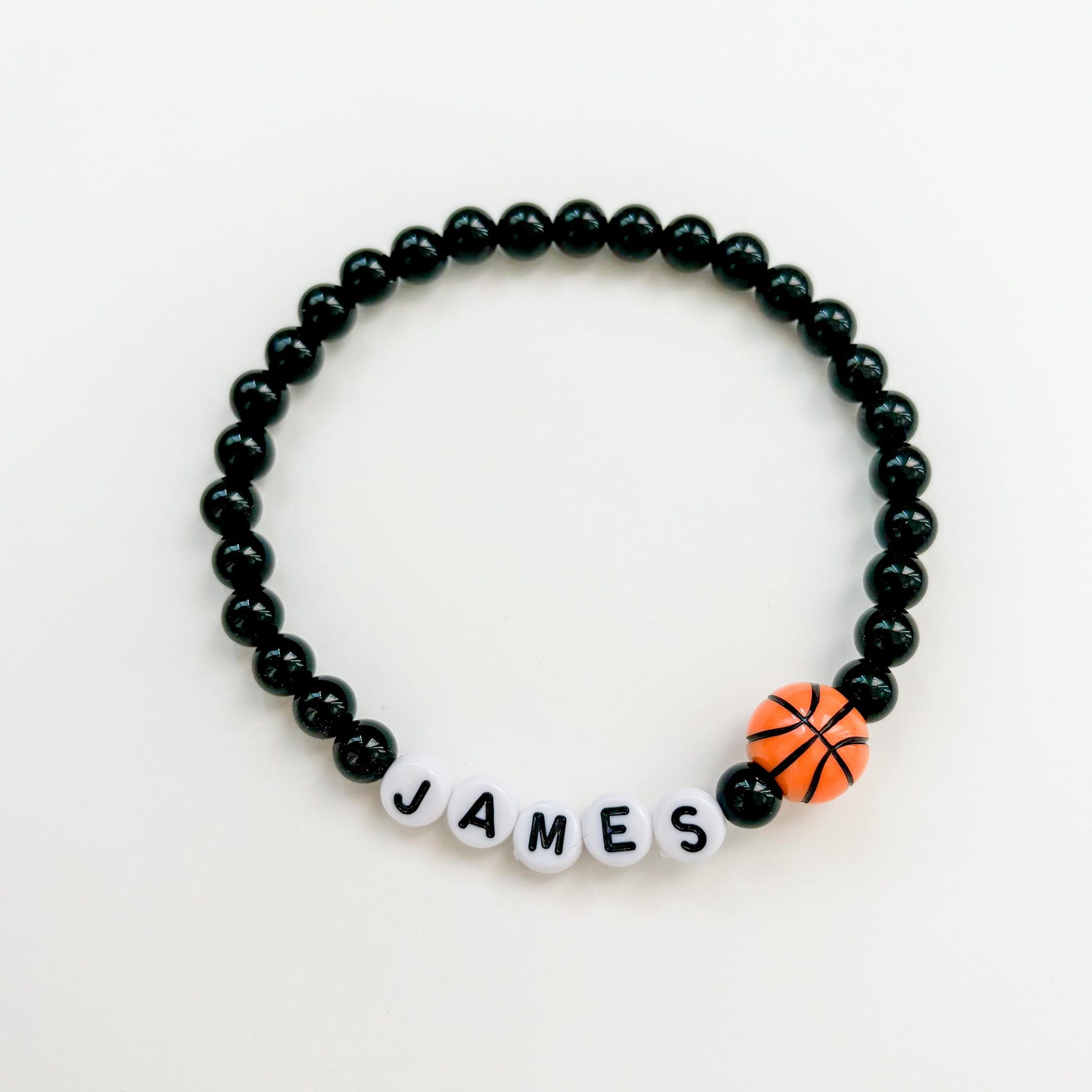 Name Bracelet With Basketball Ball, Basketball Mom Bracelet, Sports ...