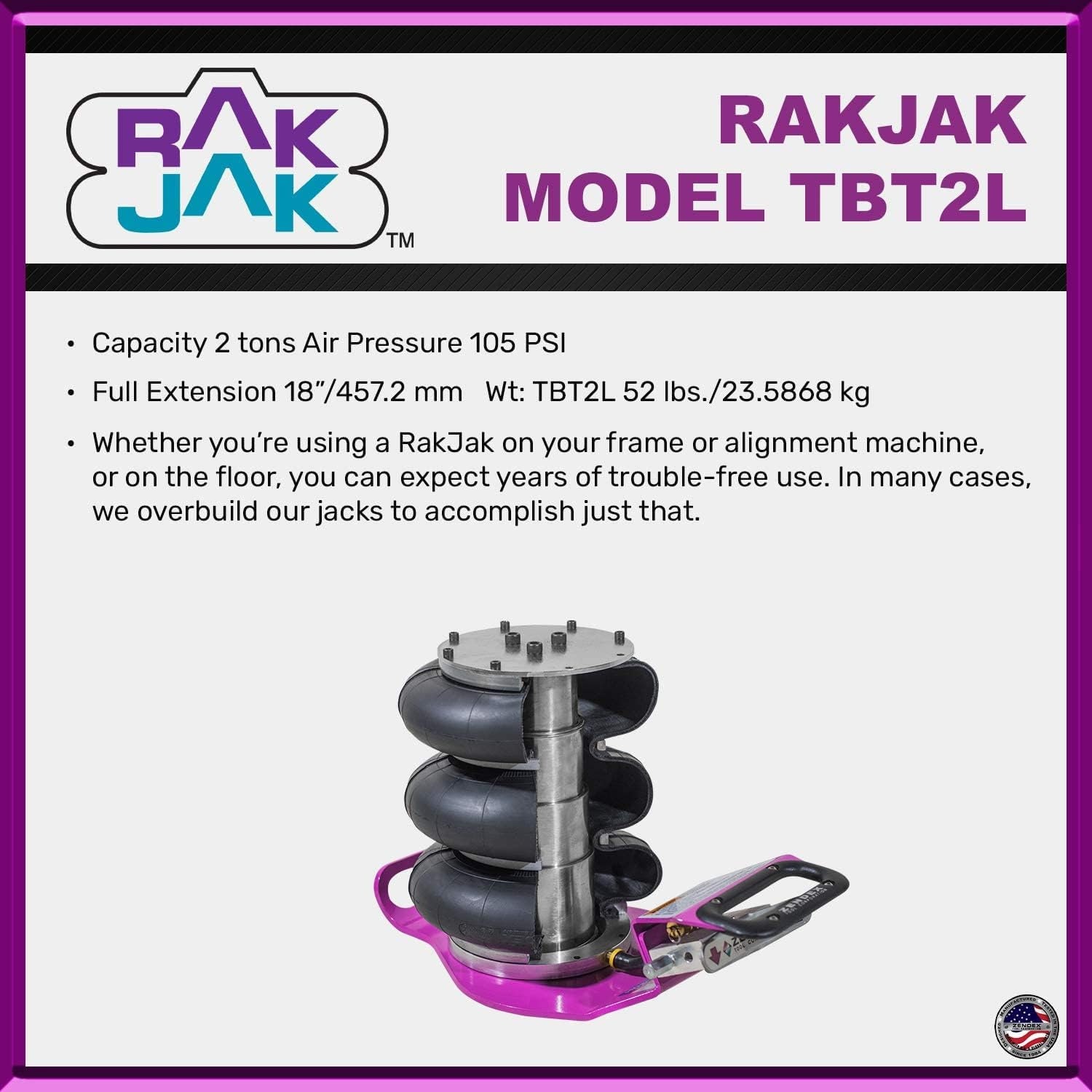 Zendex Tool TBT2 Rakjak Pneumatic Jack, Triple Bag, 10 Diameter, 2 Ton ...