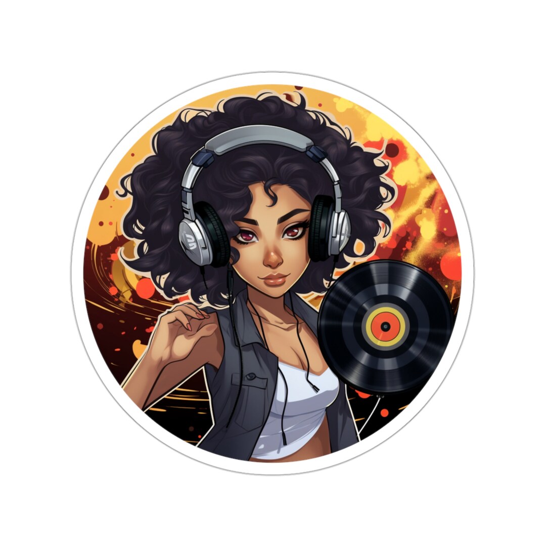 DJ Sticker Vintage Vinyl and Headphone Design Perfect Gift for Djs ...