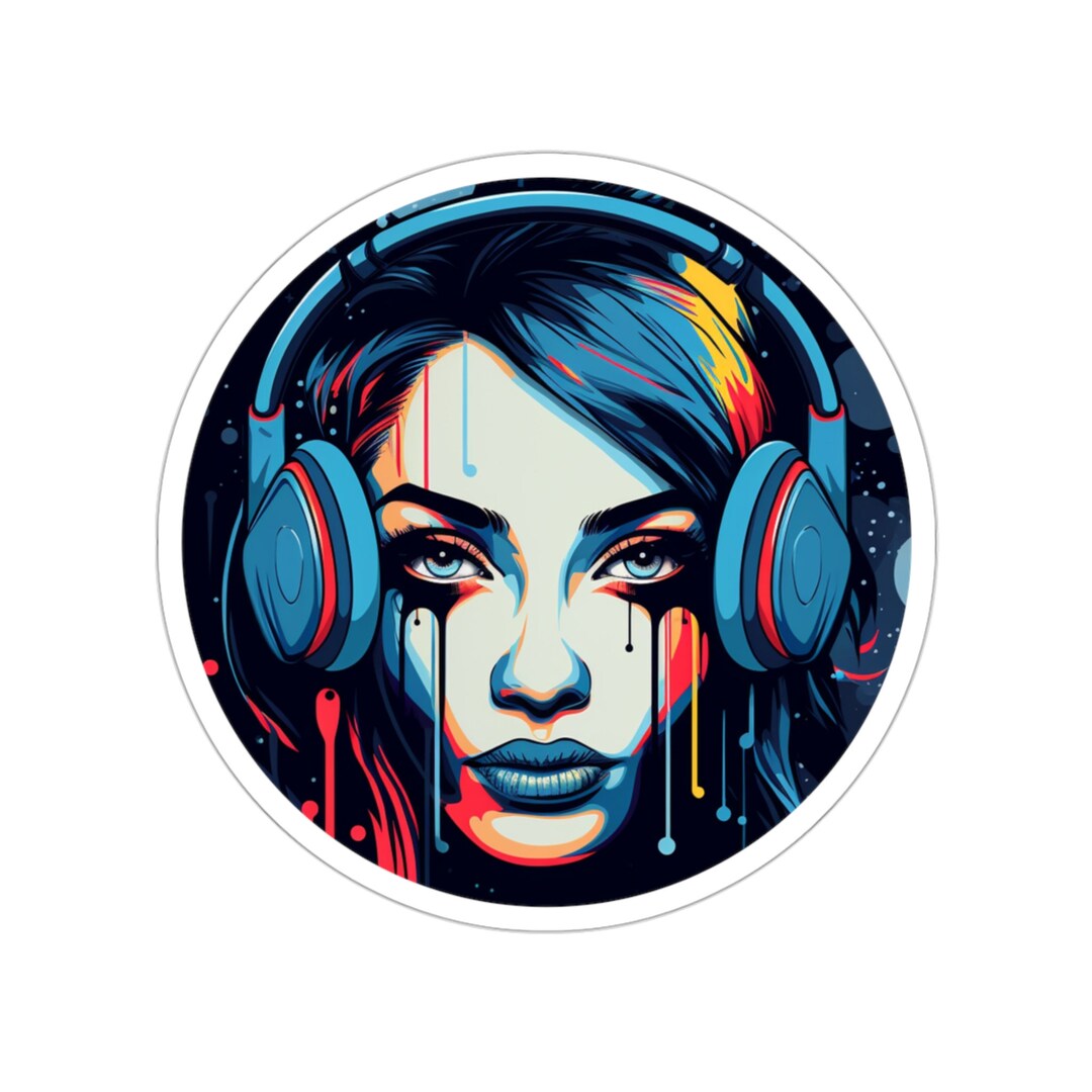 DJ Sticker Vintage Vinyl and Headphone Design Perfect Gift for Djs ...